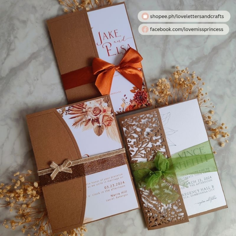 (15pcs) Half Envelope or Folded Cover for Wedding and Debut Invitation ...