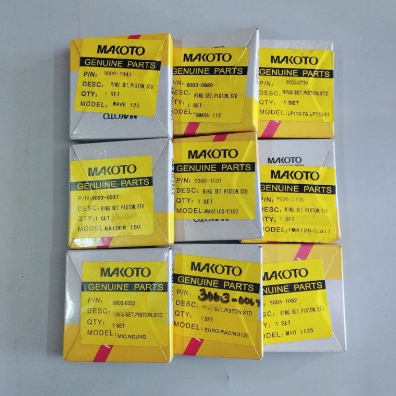 MAKOTO PISTON RING FOR WAVE125,RAIDER150,MIO,SMASH115,WAVE100/C100 ...