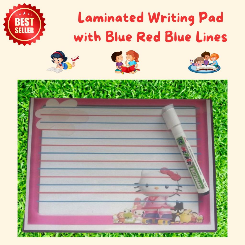 Free Marker!!! Laminated Writing Pad/ White Board with Blue Red Blue ...