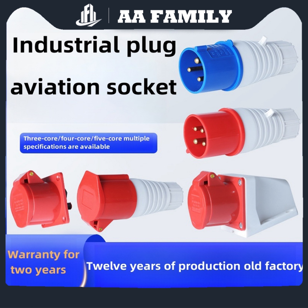 Industrial Plug Socket Connector Three-Phase Electricity 3-Core 4-Core ...