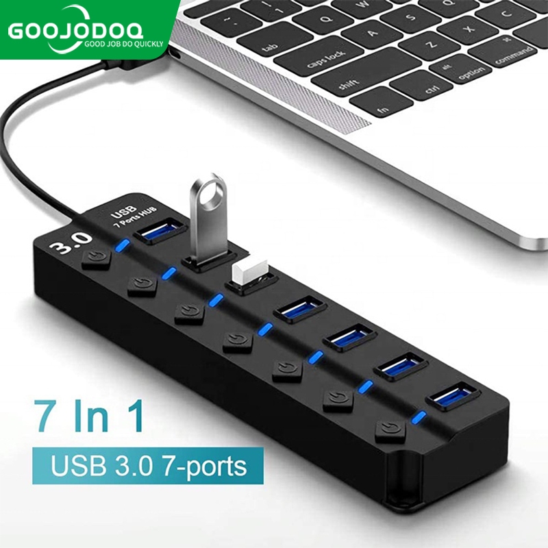 GOOJODOQ USB 3.0 Adapter Hub Connector 4/7 Port USB 2.0 Mini Splitter ...