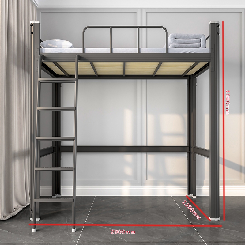 Single/Double Size Elevated Bed Student Dormitory Bed Iron Art Elevated ...
