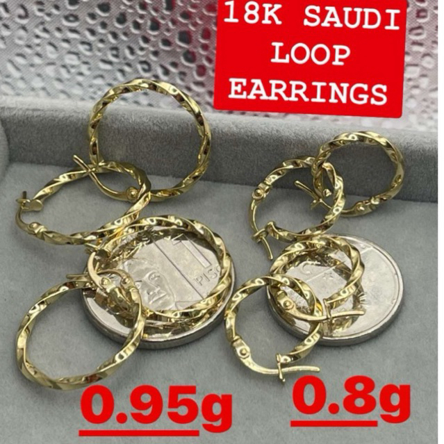 PAWNABLE 18K SAUDI GOLD LOOP TWIST EARRINGS | Shopee Philippines