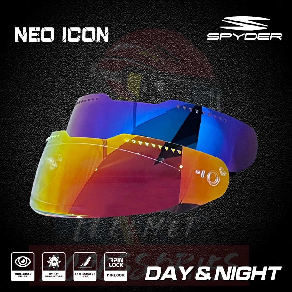 SPYDER NEO ICON Helmet Visor Lens day and night | Shopee Philippines