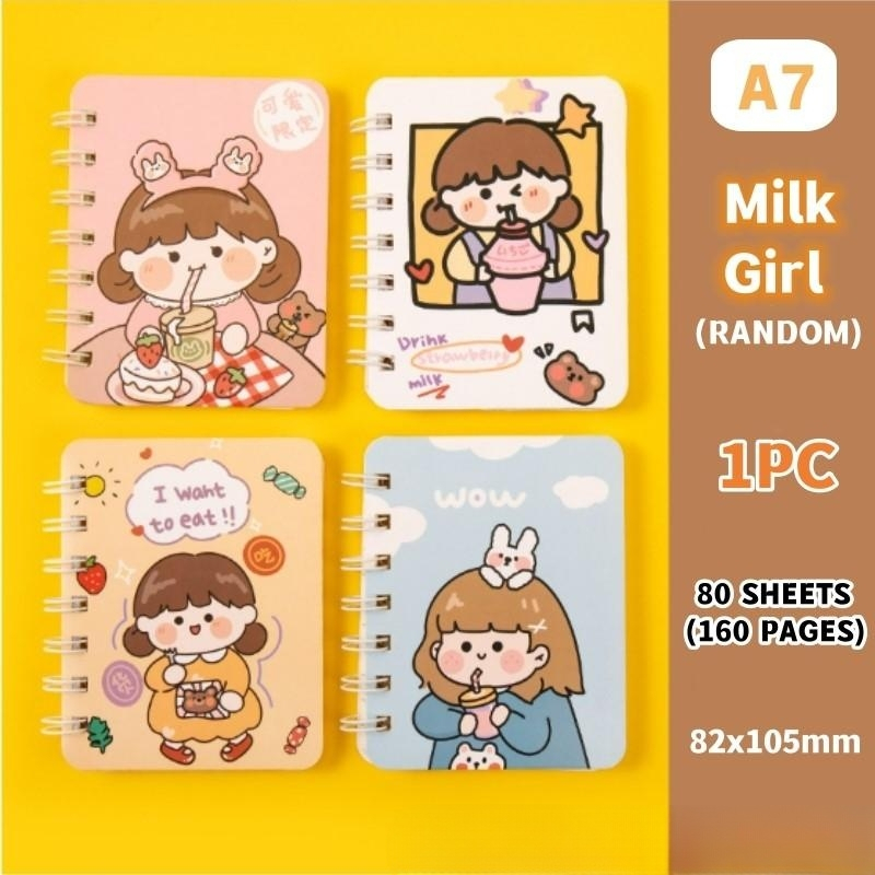 mini diary book diary A7 Cute Mini Spiral Notebook Cartoon Diary ...