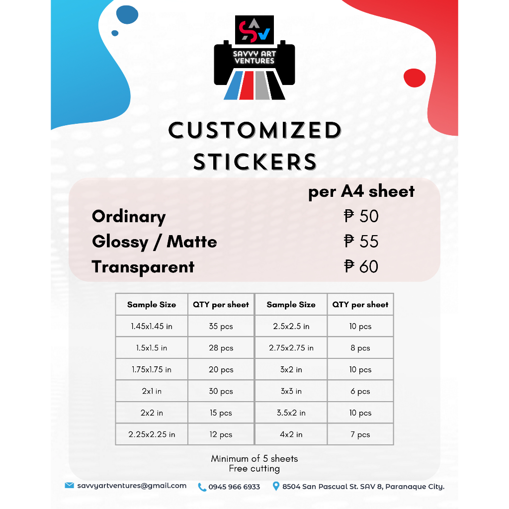 Customized Stickers (Ordinary, Laminated, Transparent) | Shopee Philippines