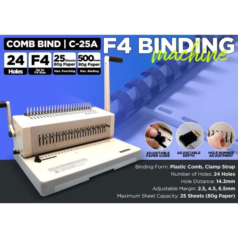 F4 COMB BIND BINDING MACHINE C-25A LONG/LEGAL UP TO F4 SIZE | Shopee Philippines