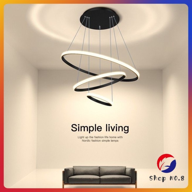 Modern chandelier ceiling light led dining room living room three-color ...