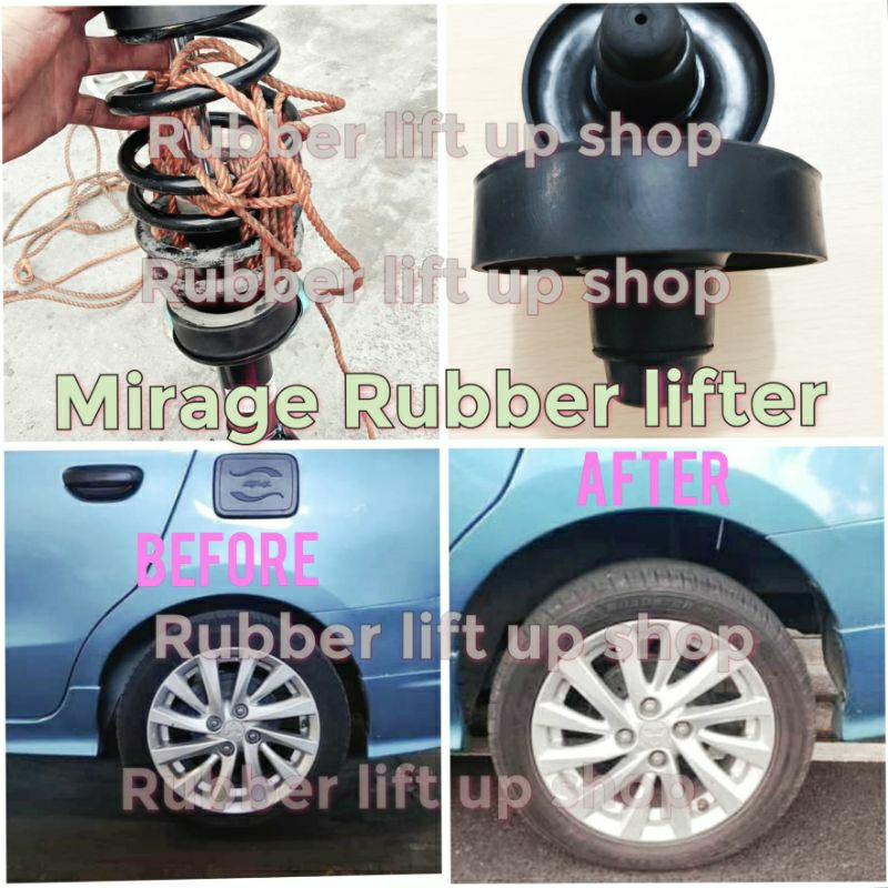 Mitsubishi mirage hb/sedan rubber lifter heavy duty set same size two ...