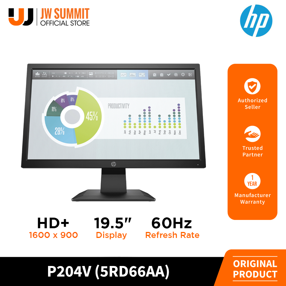 HP P204V 19.5" HD+ 60Hz 5ms Flat TN with LED Backlight VESA Mount ...