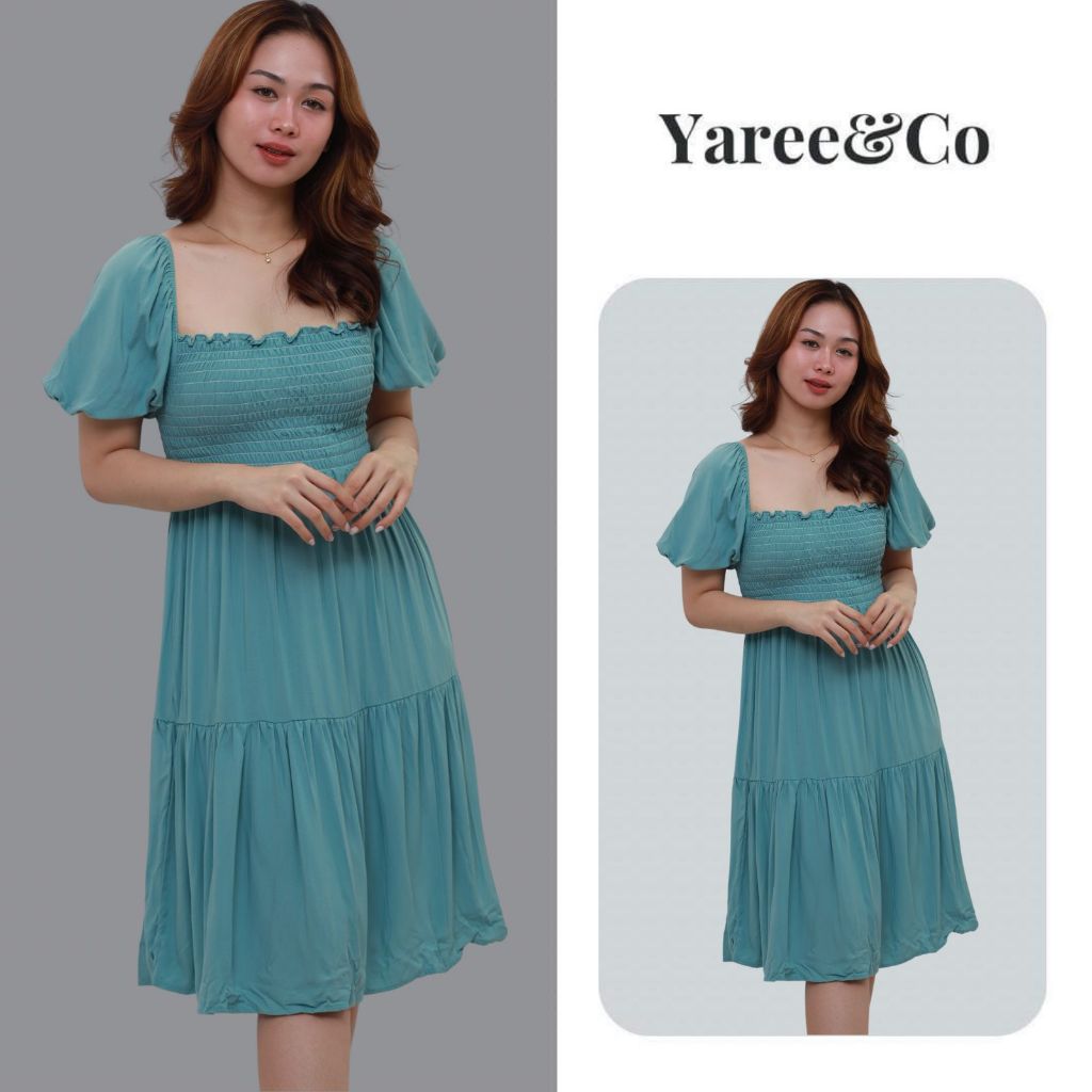Yaree&CO Charrie Puff Sleeves SmocDressking | Shopee Philippines
