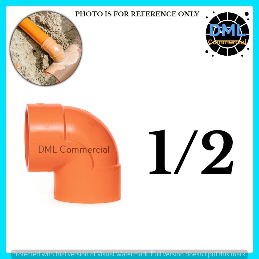 (DML-3717) 1PCS Orange Electrical Conduit Pipe Elbow (1/2, 3/4, 1") | Shopee Philippines