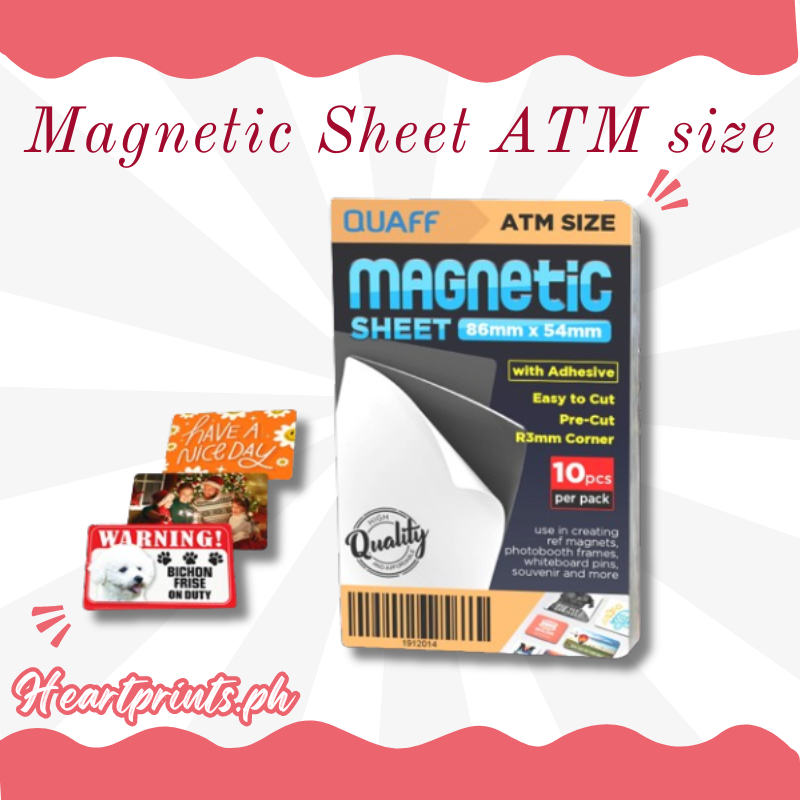Quaff Magnetic Sheets W/ and W/out Adhesive ATM size 54x86mm (10sheets per order) | Shopee ...