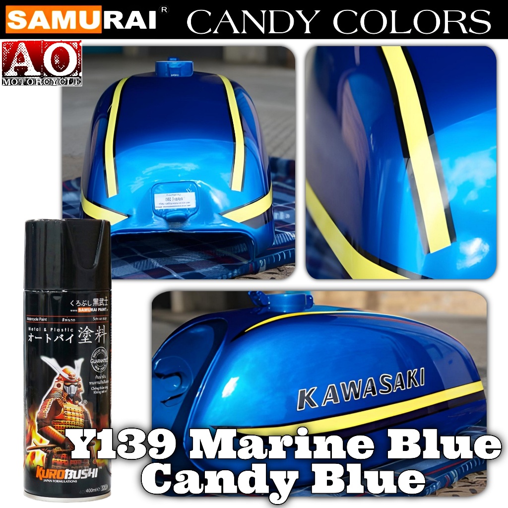 SAMURAI SPRAY PAINT Y139* Marine Blue Yamaha - Cash On Delivery ...