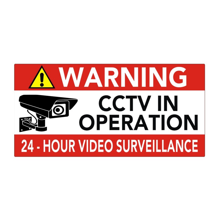 SIGNAGE - WARNING CCTV IN OPERATION 24-HOUR VIDEO SURVEILLANCE - PVC ...