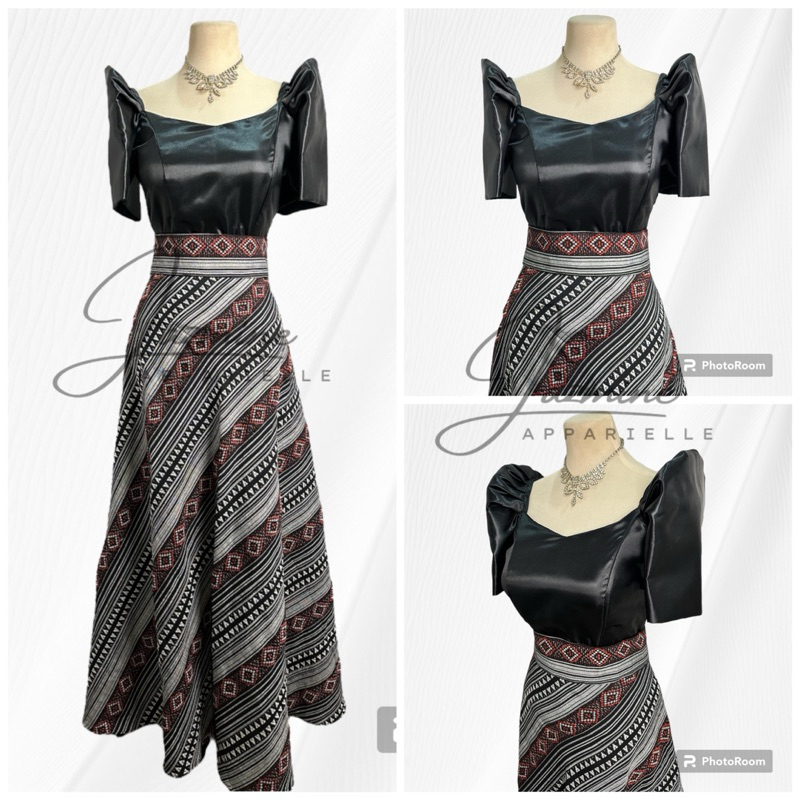 FILIPINIANA TERNO | w/ ETHNIC SKIRT and SILK SATIN BLOUSE | | Shopee ...