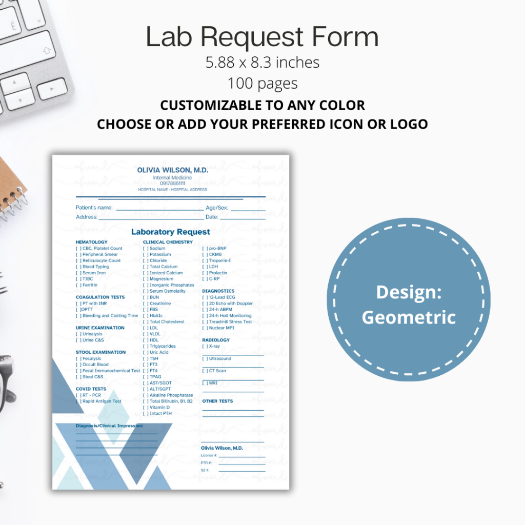 Lab Request Form for Medical Professionals (Geometric) | Shopee Philippines