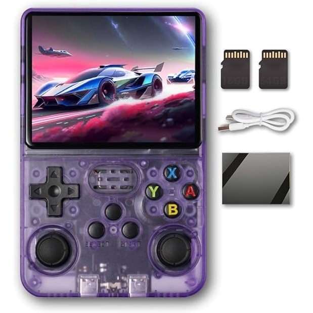 R36S Retro Handheld Video GAME Console (Transparent Purple) | Shopee ...