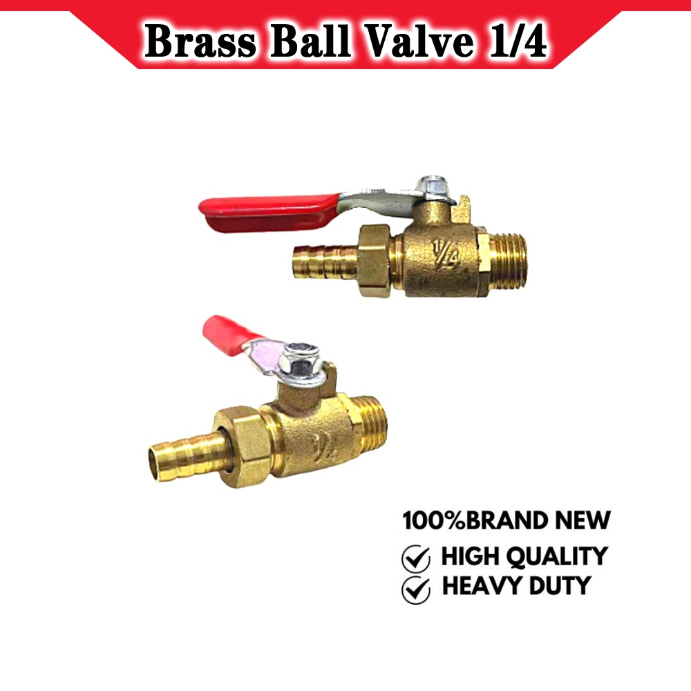 (Per Piece) Brass Ball Valve 1/4" / Air Ball Valve 1/4" / Compressor ...