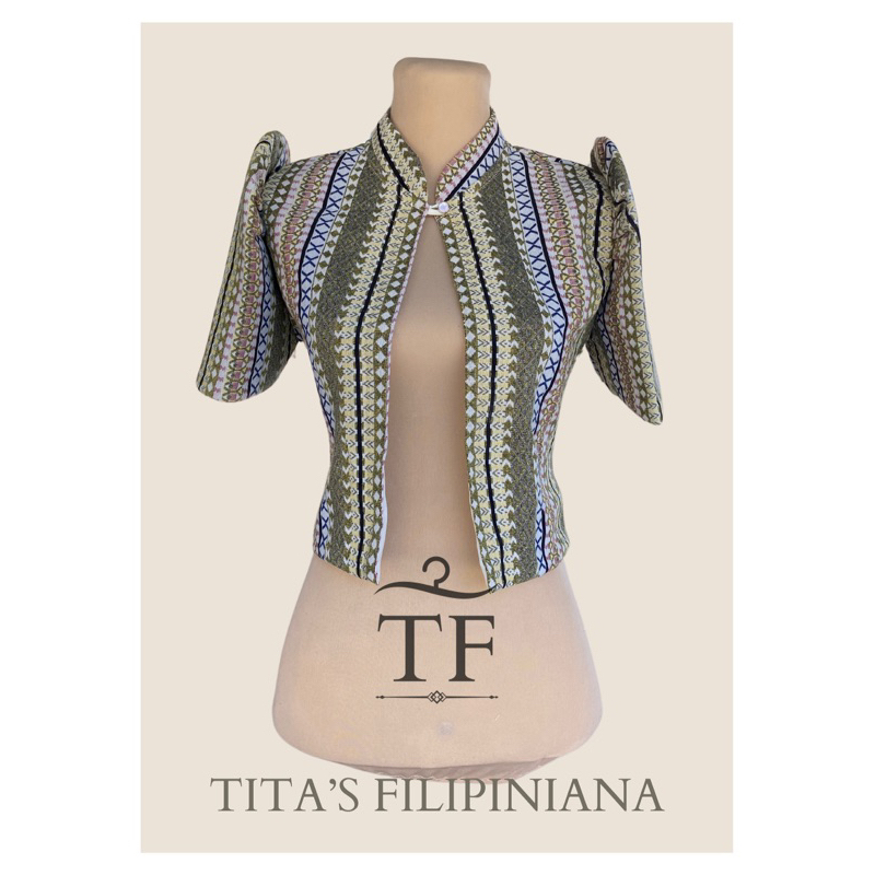 Katie Chinese Collar Bolero Modern Filipiniana Top Only | Shopee ...