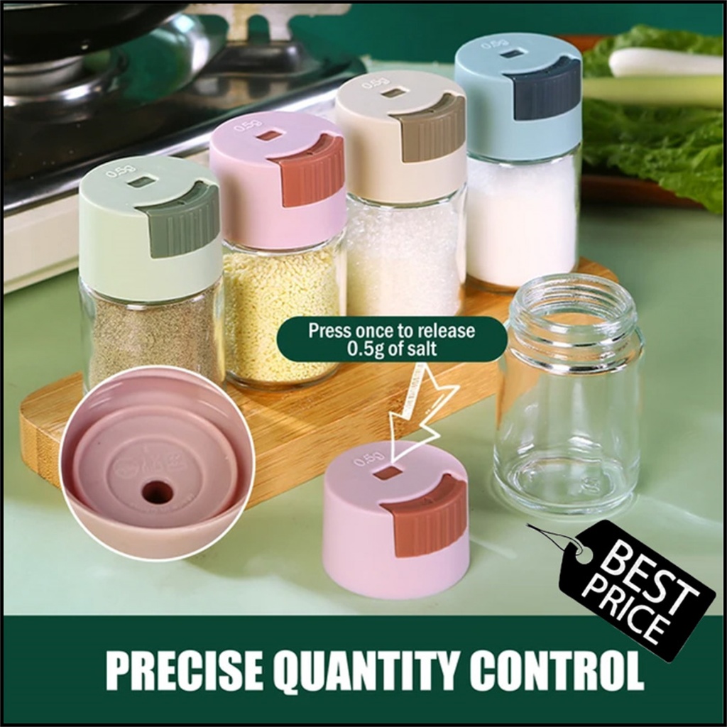Metering Seasoning Shaker Push Type Dispenser Tank Sugar, Spice, Pepper ...