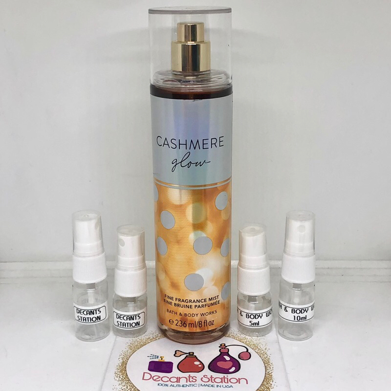 🇺🇸5ml to 10ml TRIAL SIZE: BBWMist CASHMERE GLOW Fine Fragrance Mist ...