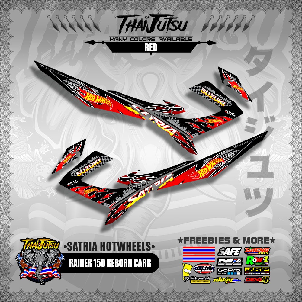 RAIDER 150 REBORN CARB DECALS ( SATRIA HOTWHEELS )【ThaijutsuStickers ...