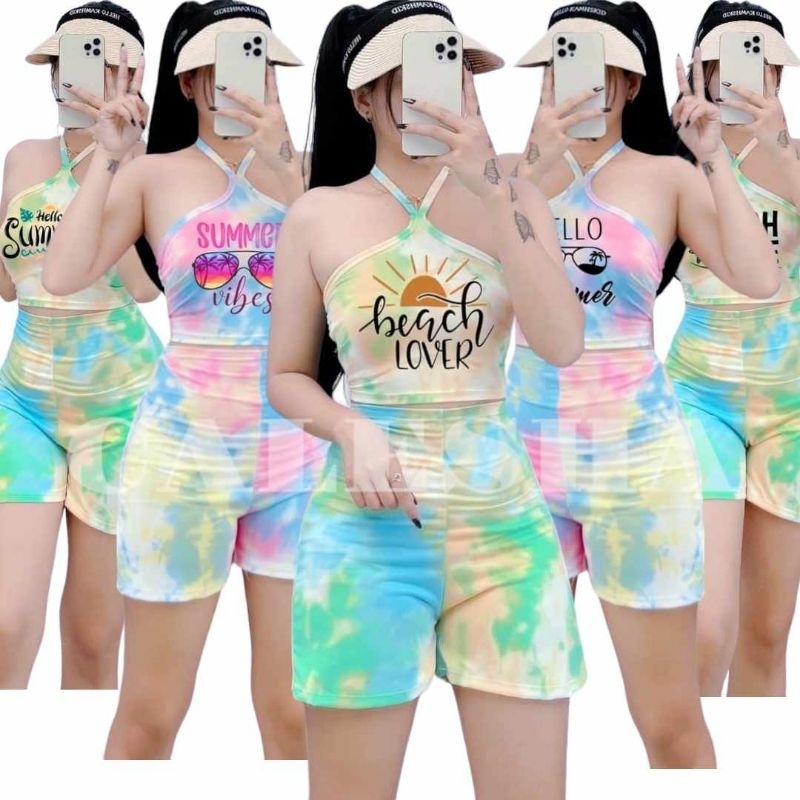 CALESHA | Carla Tie Dye Terno Summer Outfit| Double Facing Top ...