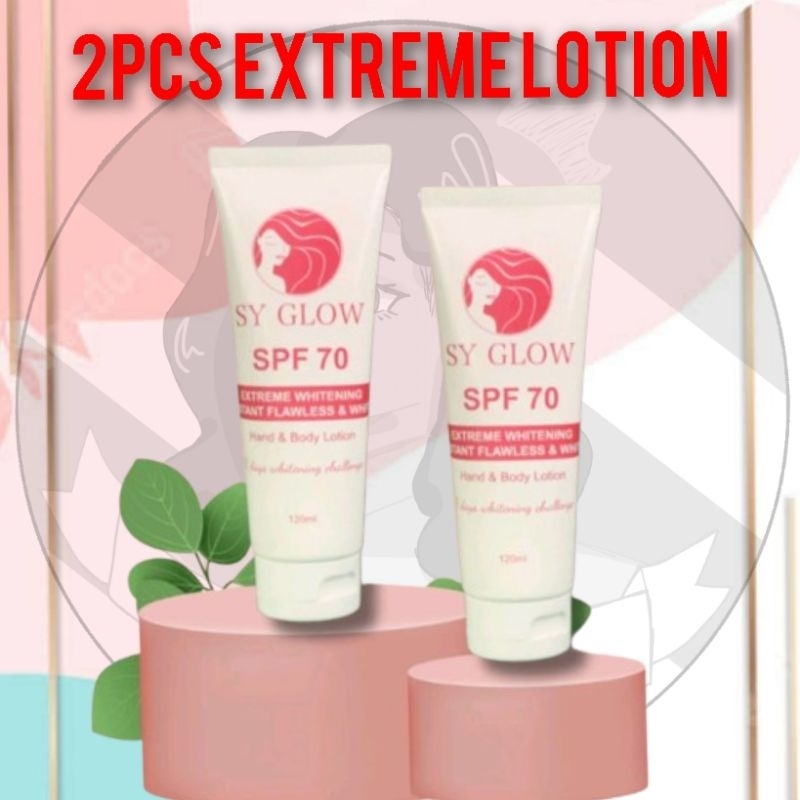 2PCS SY GLOW SPF 70 EXTREME WHITENING LOTION 120ML | Shopee Philippines