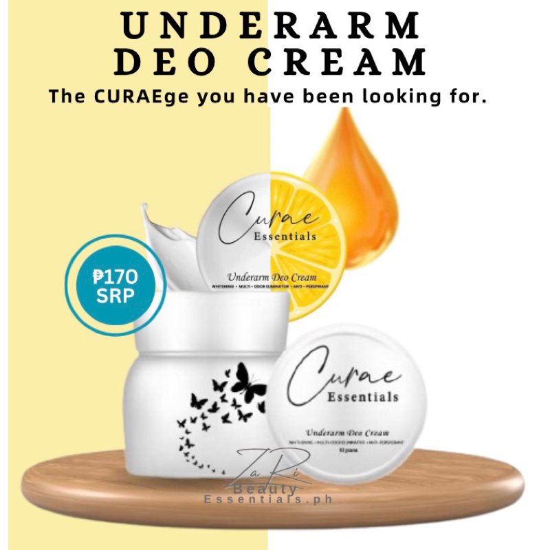 Curae Essentials Under arm Whitening Deo Cream 10g | Shopee Philippines