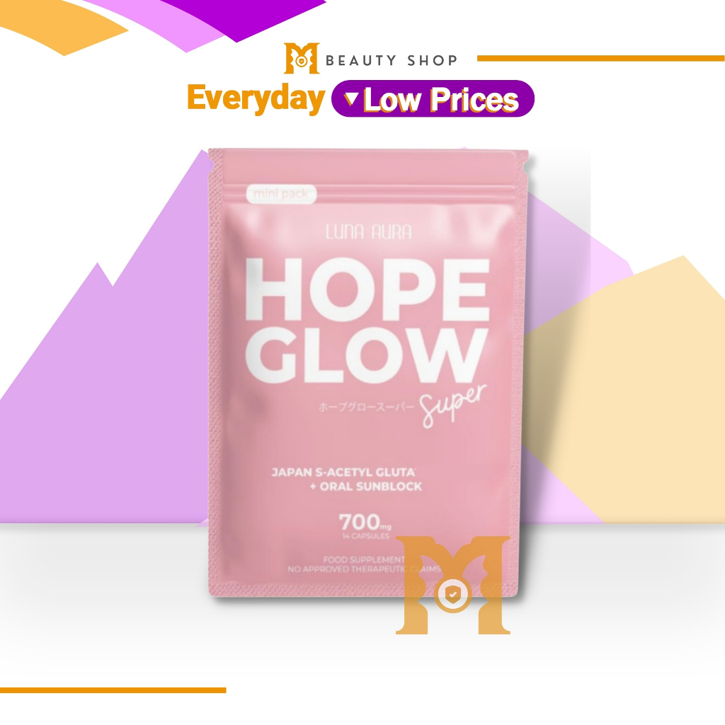 Luna Aura Hope Glow Super Mini 14 Capsules | 700mg | Japan Glutathione ...
