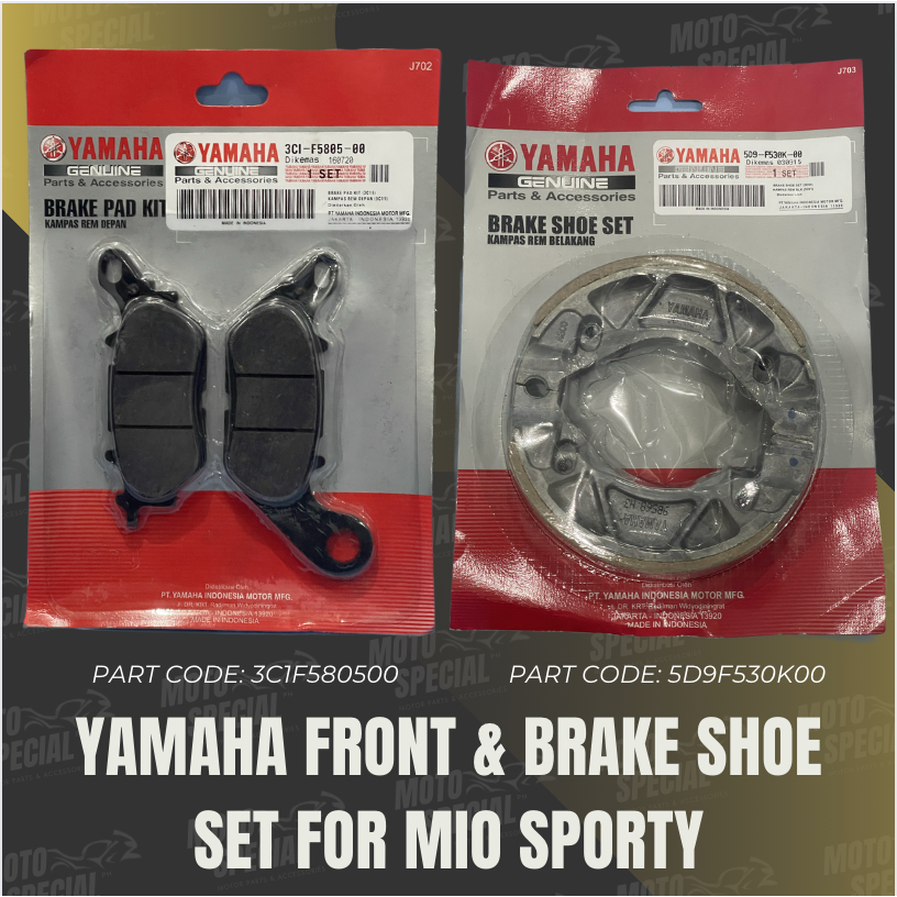 Yamaha Brake Pad & Brake Shoe Set MIO SPORTY | Shopee Philippines