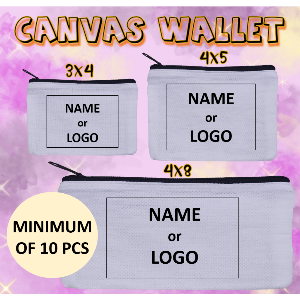 Personalized Sublimated Canvas Wallet | Coin Purse | Giveaway | Gift | Souvenir | Shopee Philippines