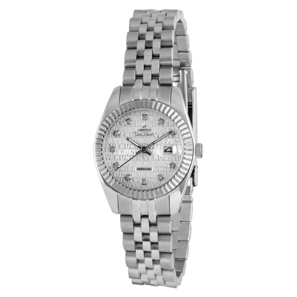 UniSilver TIME Women's Silver Sapphire Glass Analog Stainless steel ...