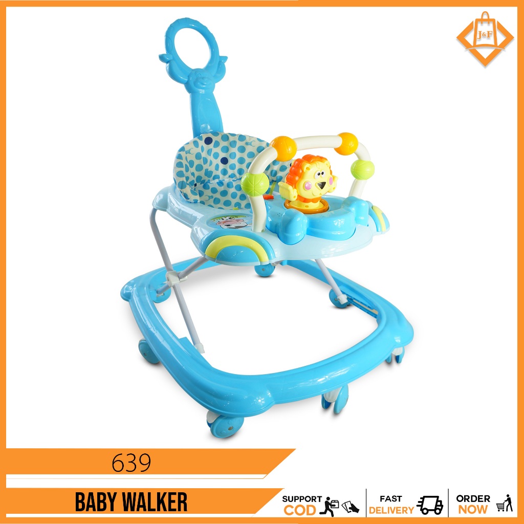 J&F Department Store Baby Walker With Push Bar Handle Lion Design With ...