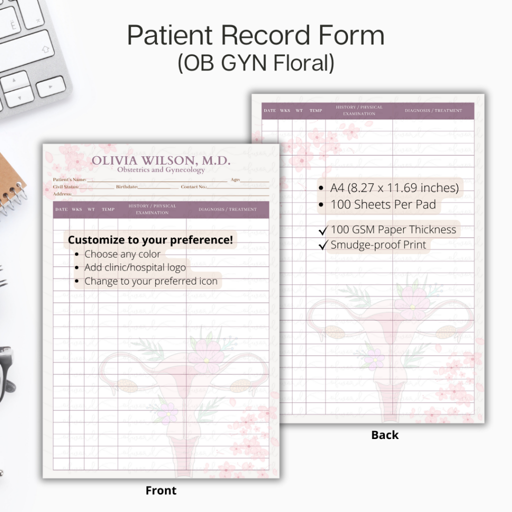 PRE-ORDER Patient Record Form Customized (OB GYN 1) | Shopee Philippines