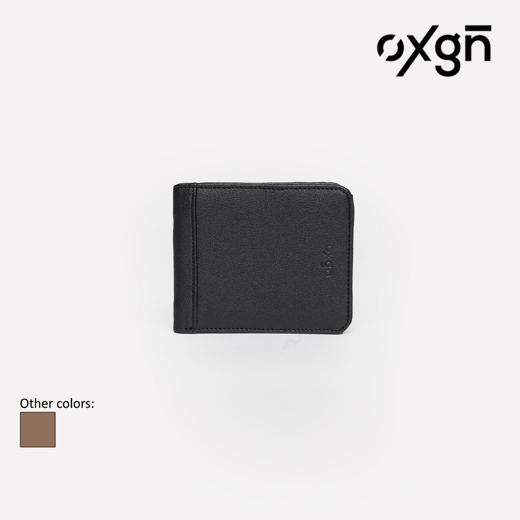 OXGN Bi-Fold Wallet For Men And Women (Black/Tan) | Shopee Philippines