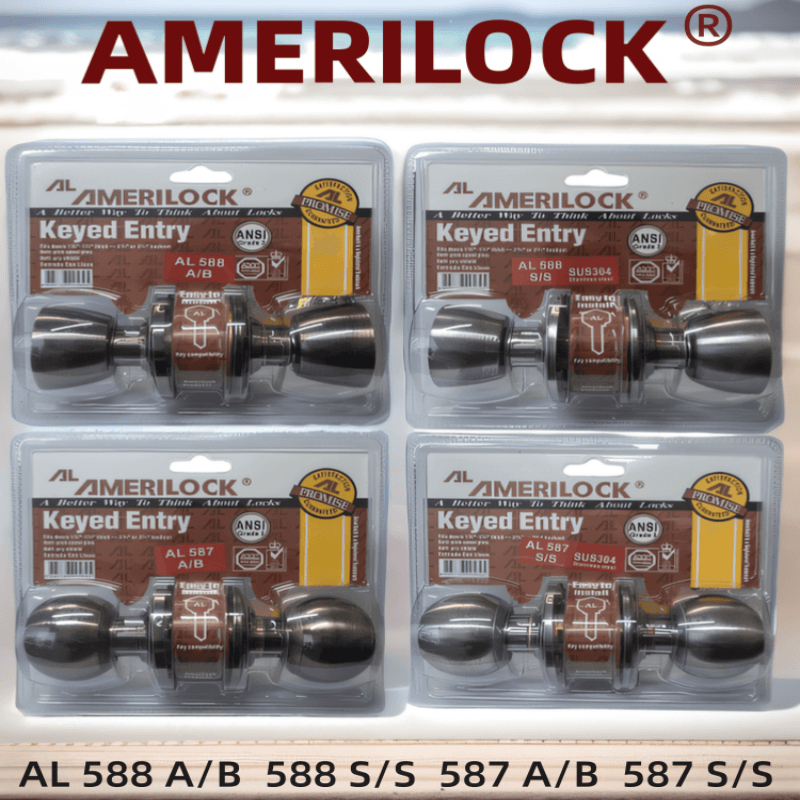 AMERILOCK DOOR KNOB LOCK SET 588/587 Stainless | Shopee Philippines