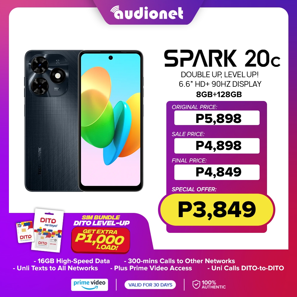 【BUNDLE】TECNO Spark 20C | 8GB+128GB | Octa-core Processor | 50MP Dual Camera | 6.6” 90Hz Display ...