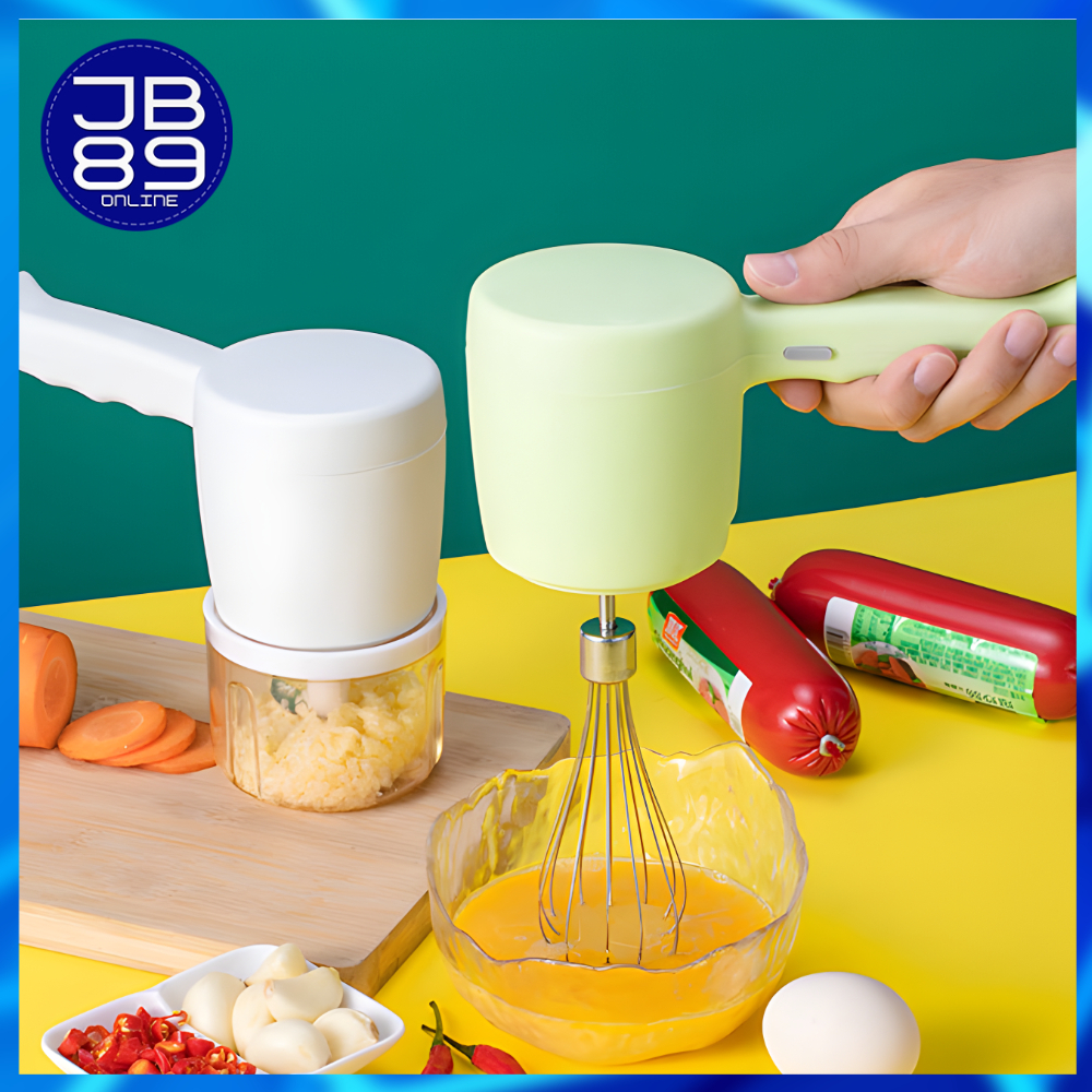 JB89- 2&1 Cordless Handheld Food Processor Egg Beater Kitchen Handheld ...