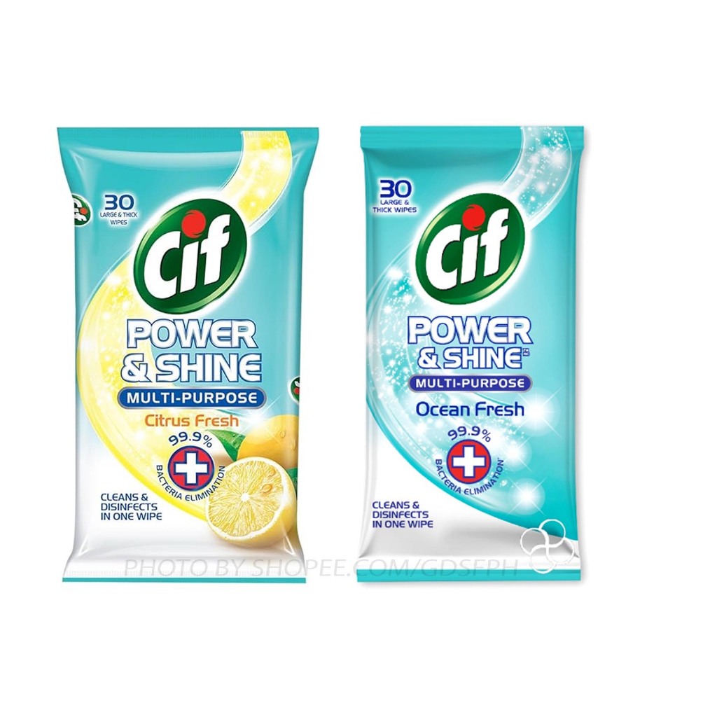 CIF Power & Shine Multi-Purpose Wipes 30 Large Thick Wipes gdS41207 ...
