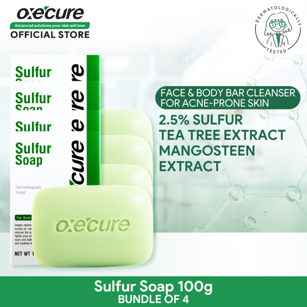 OXECURE Sulfur Soap 100g Bundle of 4 | Shopee Philippines