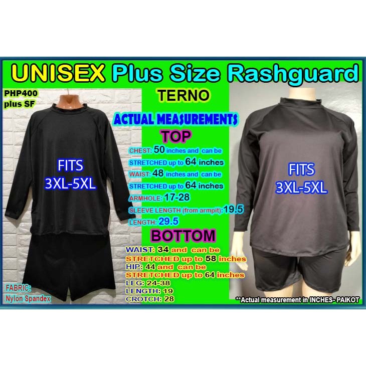 Plus Size Unisex Rashguard fits 3XL-5XL (please READ description carefully) | Shopee Philippines