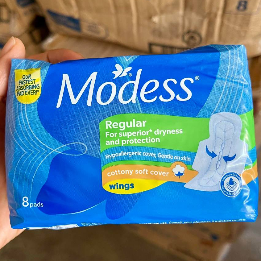 Modess Regular Cottony Soft with Wings 8 pads | Shopee Philippines