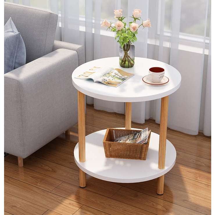 Modern Side Table Living Room Small Wooden Round Coffee Tea Table ...