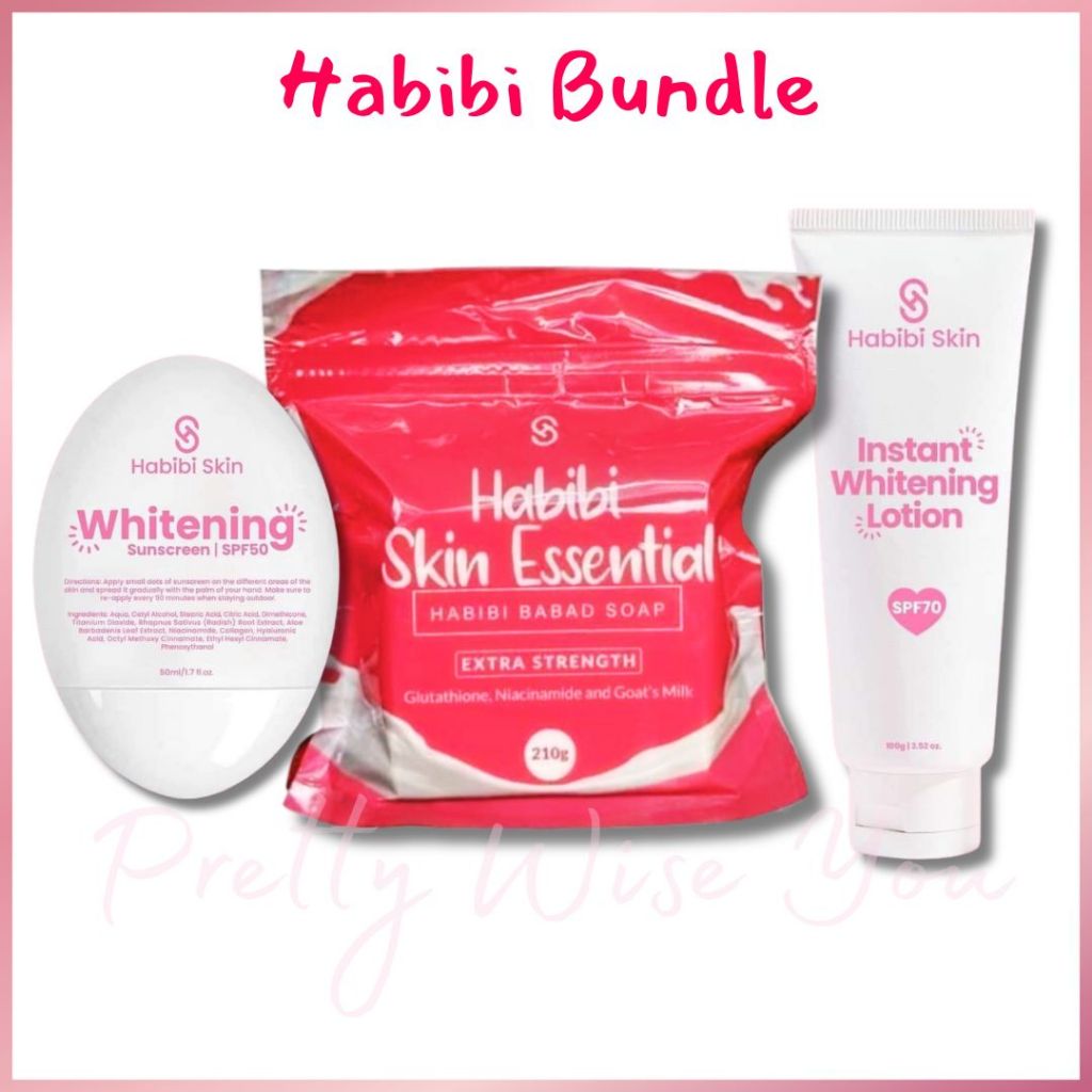 Habibi Skin Babad Whitening Soap Lotion Sunscreen Bundle Combo Set Mix ...