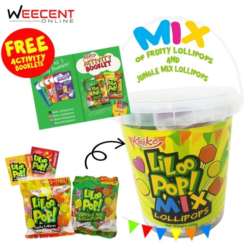 KEIKO LILOOPOP! CUTIE CANDY TUB (FREE ACTIVITY BOOKLET) | Shopee ...