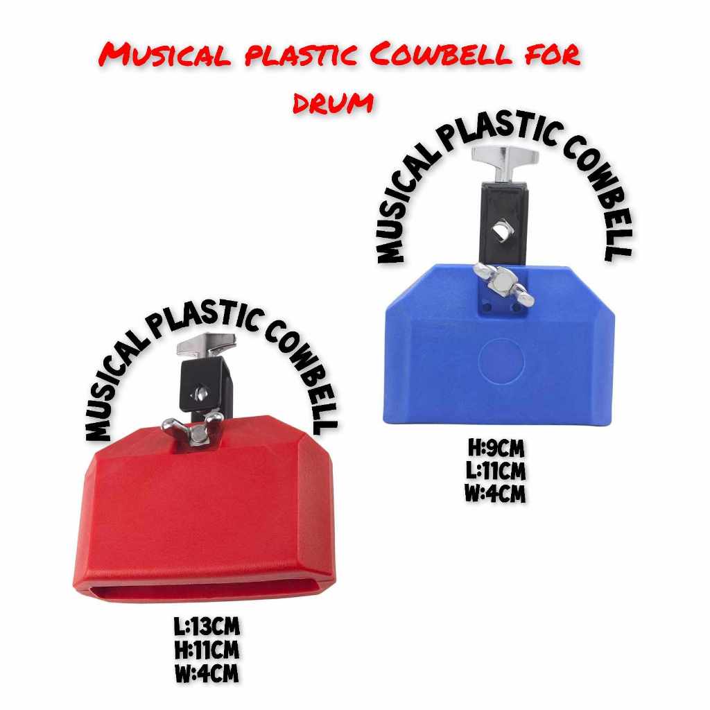 11CM/9CM PLASTIC MUSICAL PERCUSSION COWBELL FOR DRUM (RED&BLUE ...