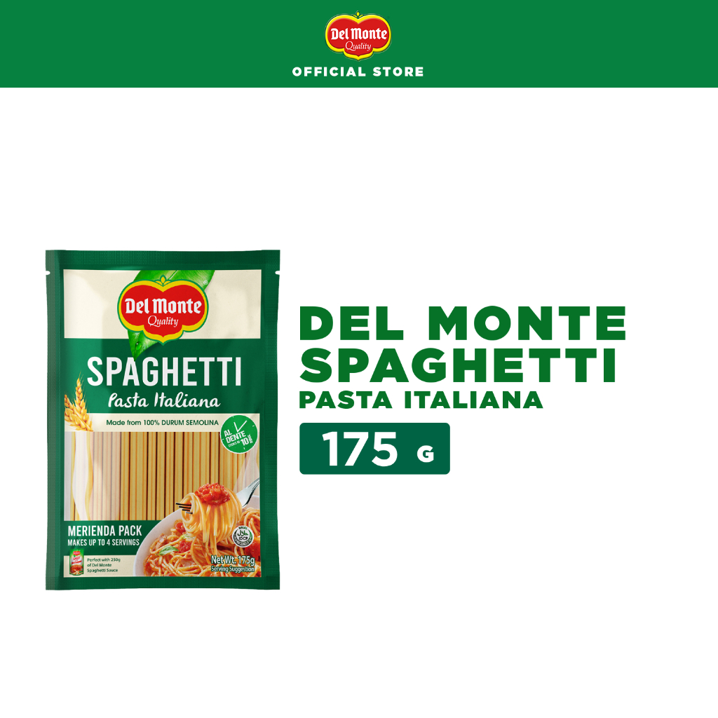 DEL MONTE Spaghetti Pasta Italiana with High Quality Ingredients - 175g ...