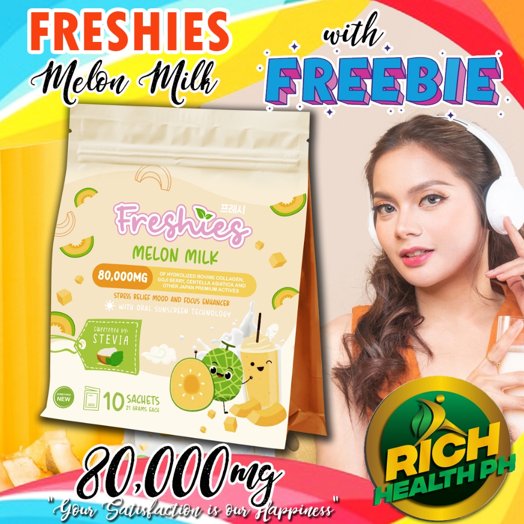 Freshies Melon Milk 80,000mg Bovine Collagen, Goji Berry, Centella ...